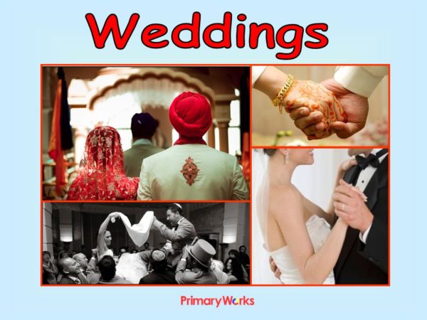 Weddings for KS2 and primary assembly, Christian marriage Hindu wedding